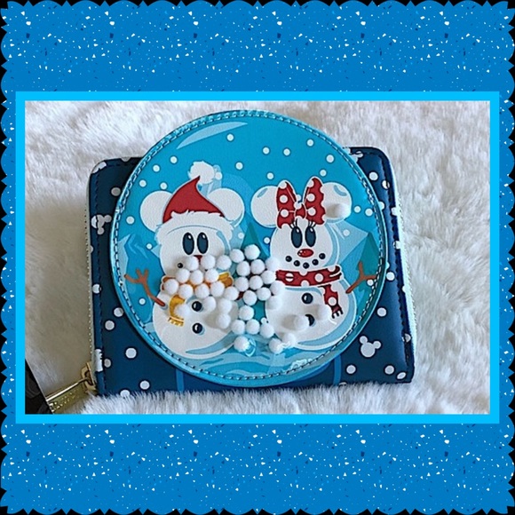 Loungefly | Bags | Disney Loungefly Mickey And Minnie Snowman Snow ...